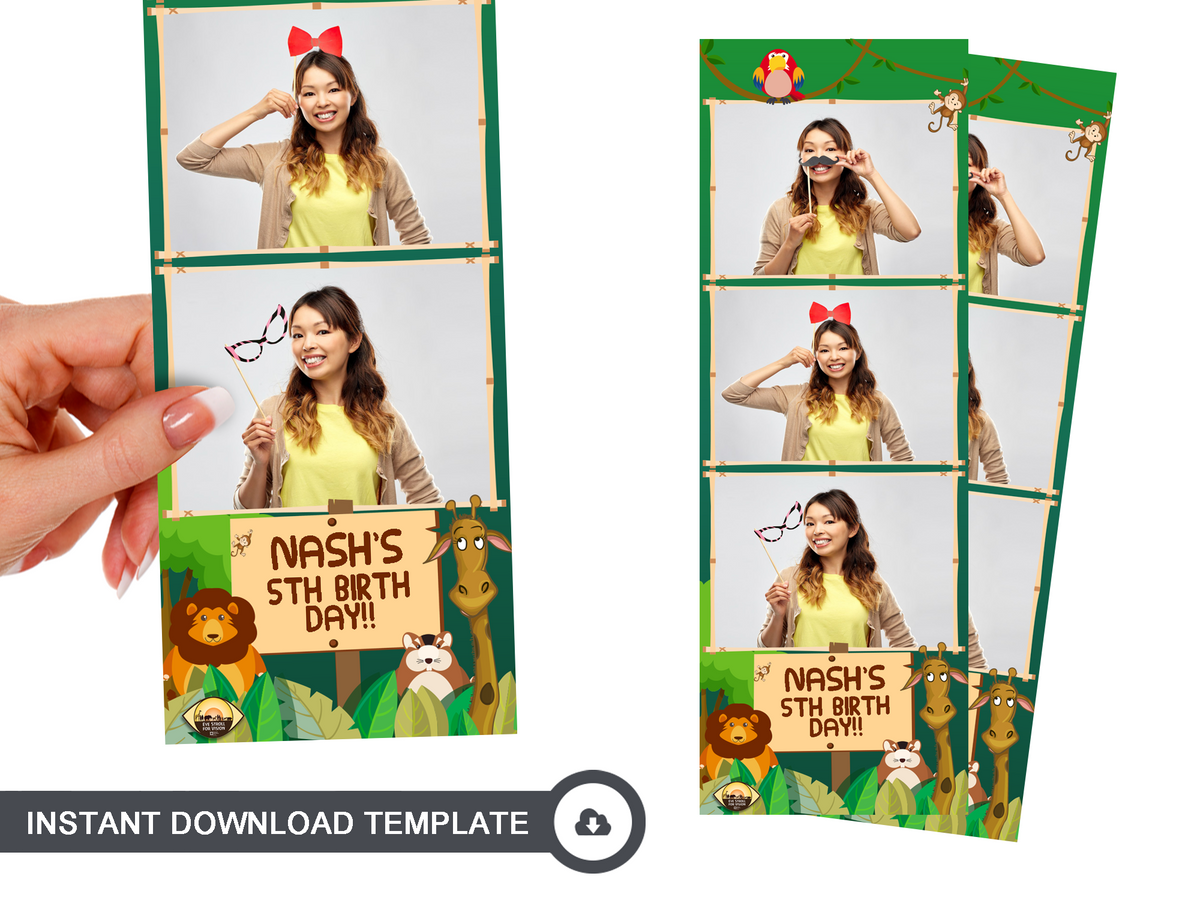 Cartoon Animals - Photo Booth Template | Boothify